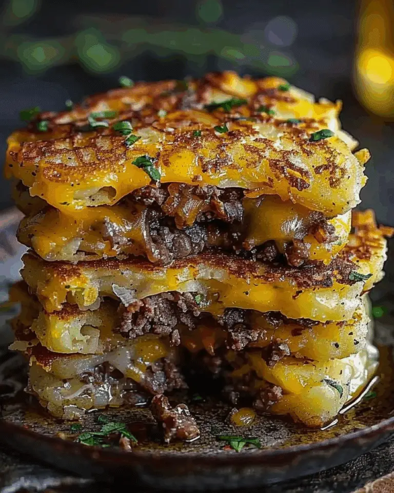 Potato Pancakes with Savory Beef and Cheese