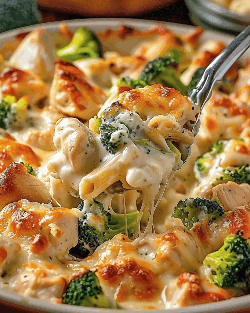Irresistible Chicken and Broccoli Alfredo Bake